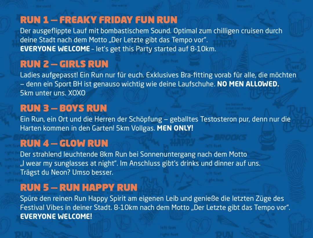 BROOKS Run Happy Tour 2019: 3 Tage Running Festival in Berlin, München ...